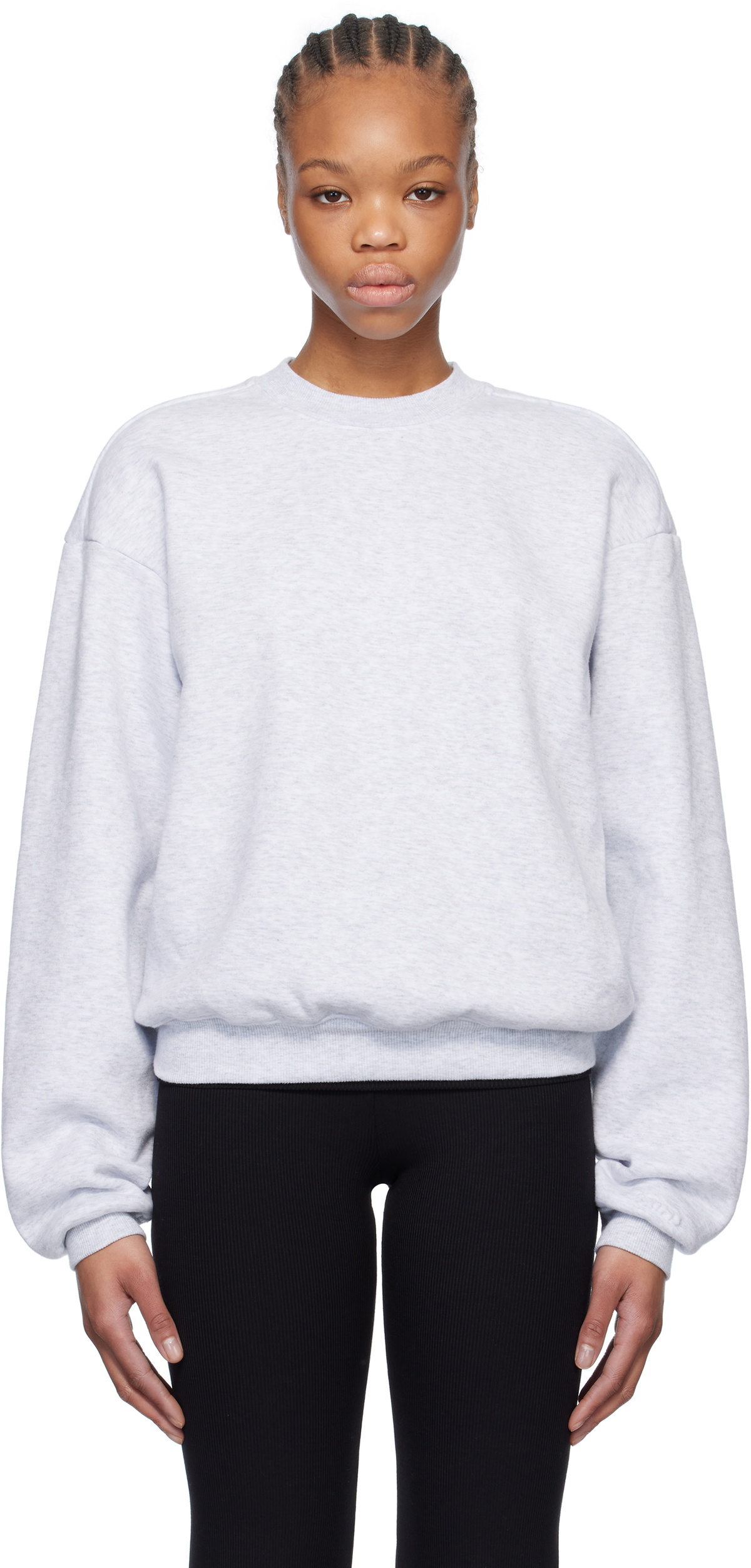 SKIMS Gray Cotton Fleece Classic Crewneck Sweatshirt SKIMS