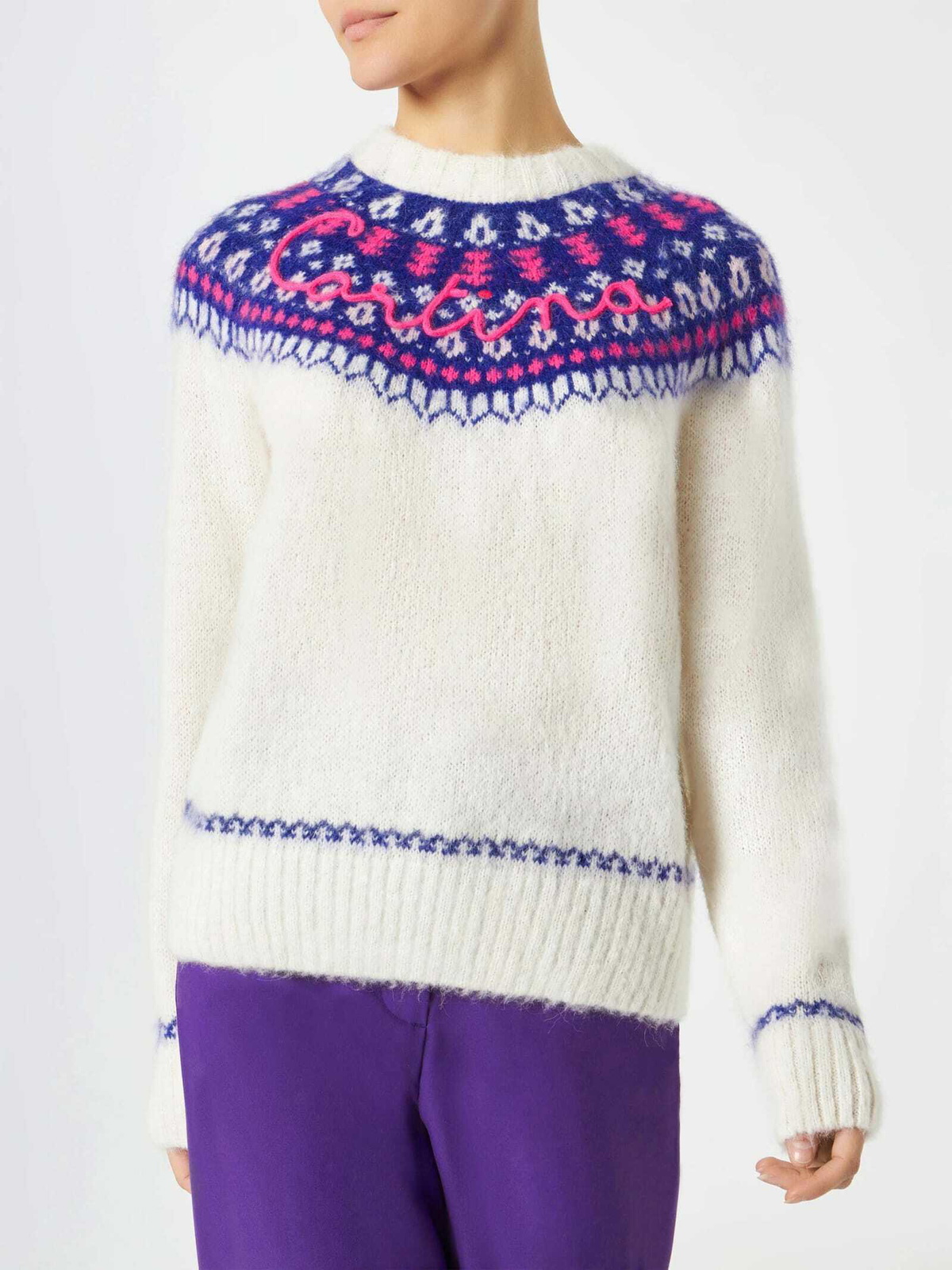 MC2 Saint Barth Woman Nordic Sweater With Cortina Embroidery MC2 Saint ...