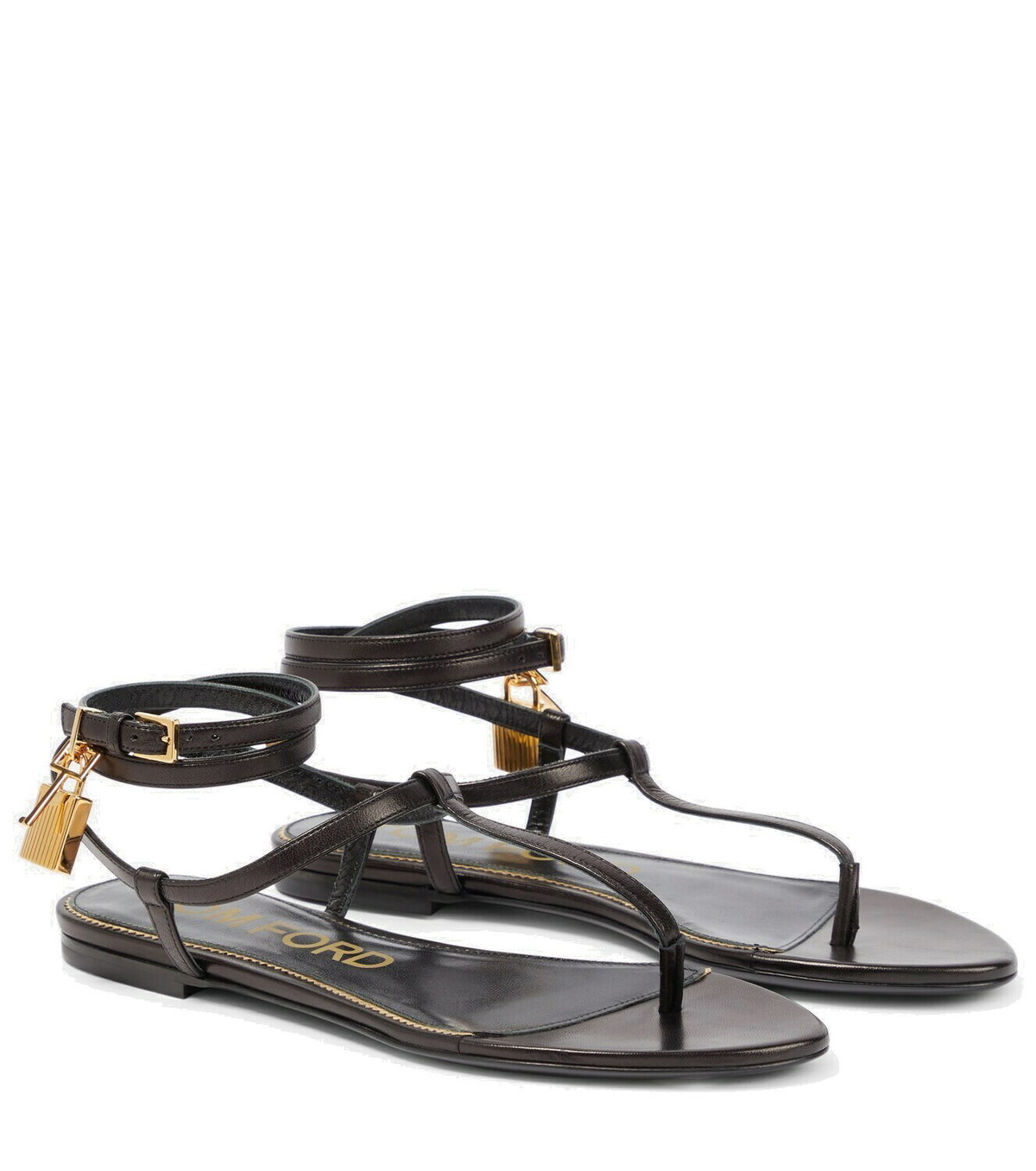 Tom Ford - Padlock leather thong sandals TOM FORD