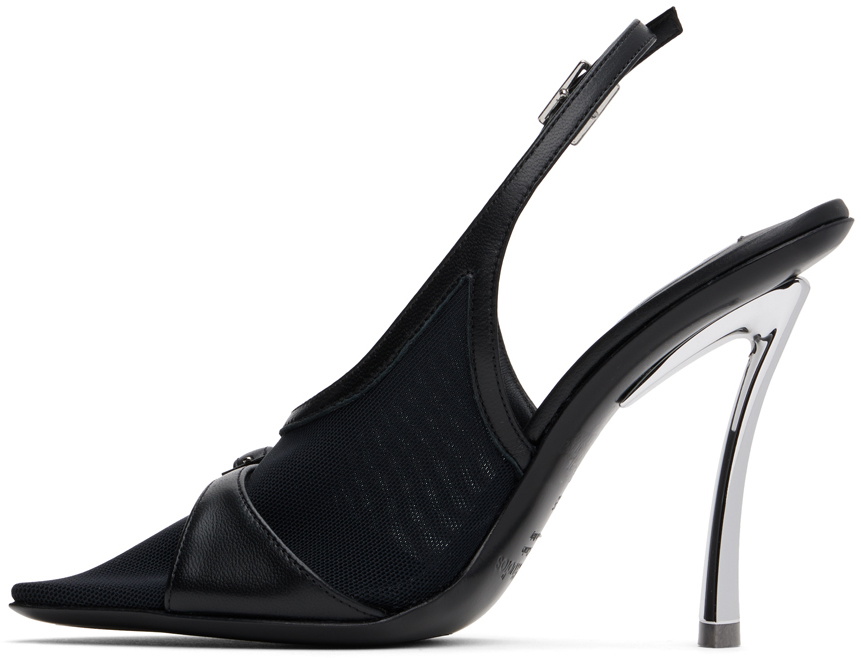 Acne Studios Black Mesh Slingback Heels Acne Studios