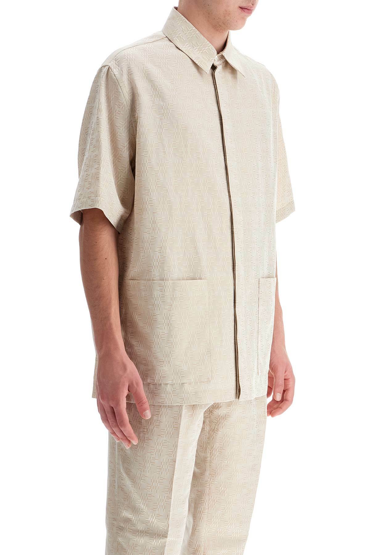 FENDI short-sleeved ff labyrinth jacqu Beige Fendi