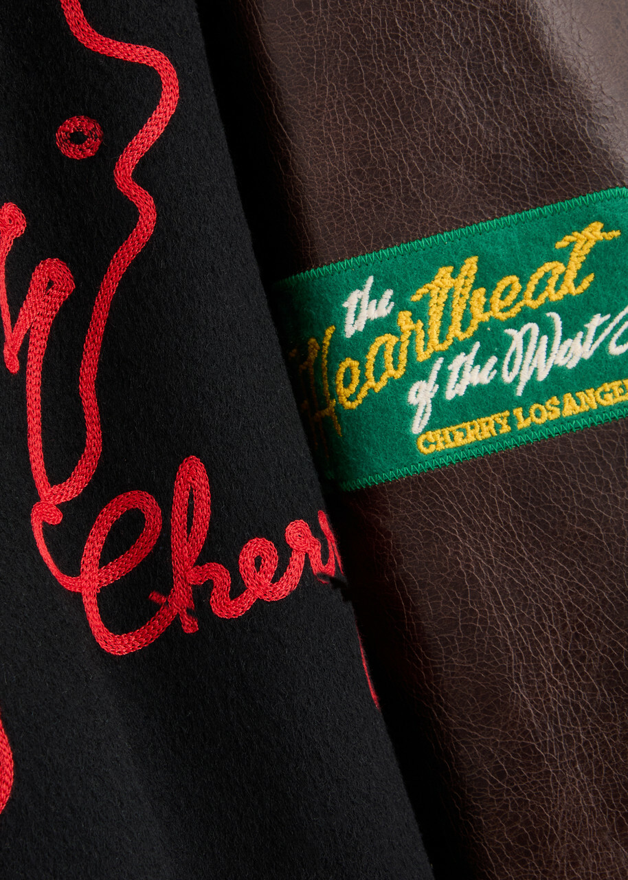 Cherry Los Angeles Western Champion Wool-blend Varsity Jacket Black ...