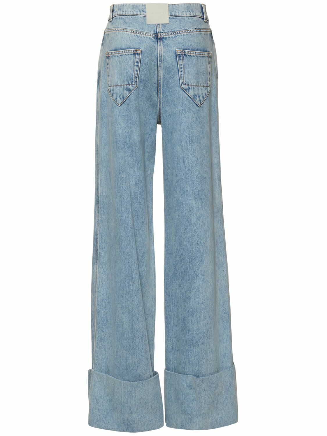 LANVIN High Rise Denim Wide Jeans Lanvin