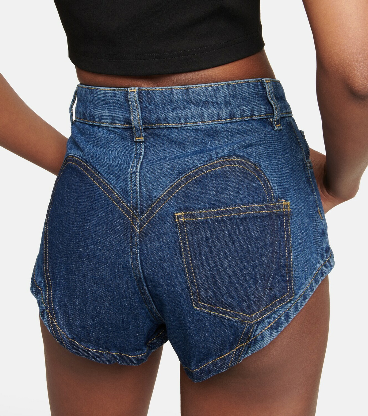 Area - Embellished denim shorts AREA
