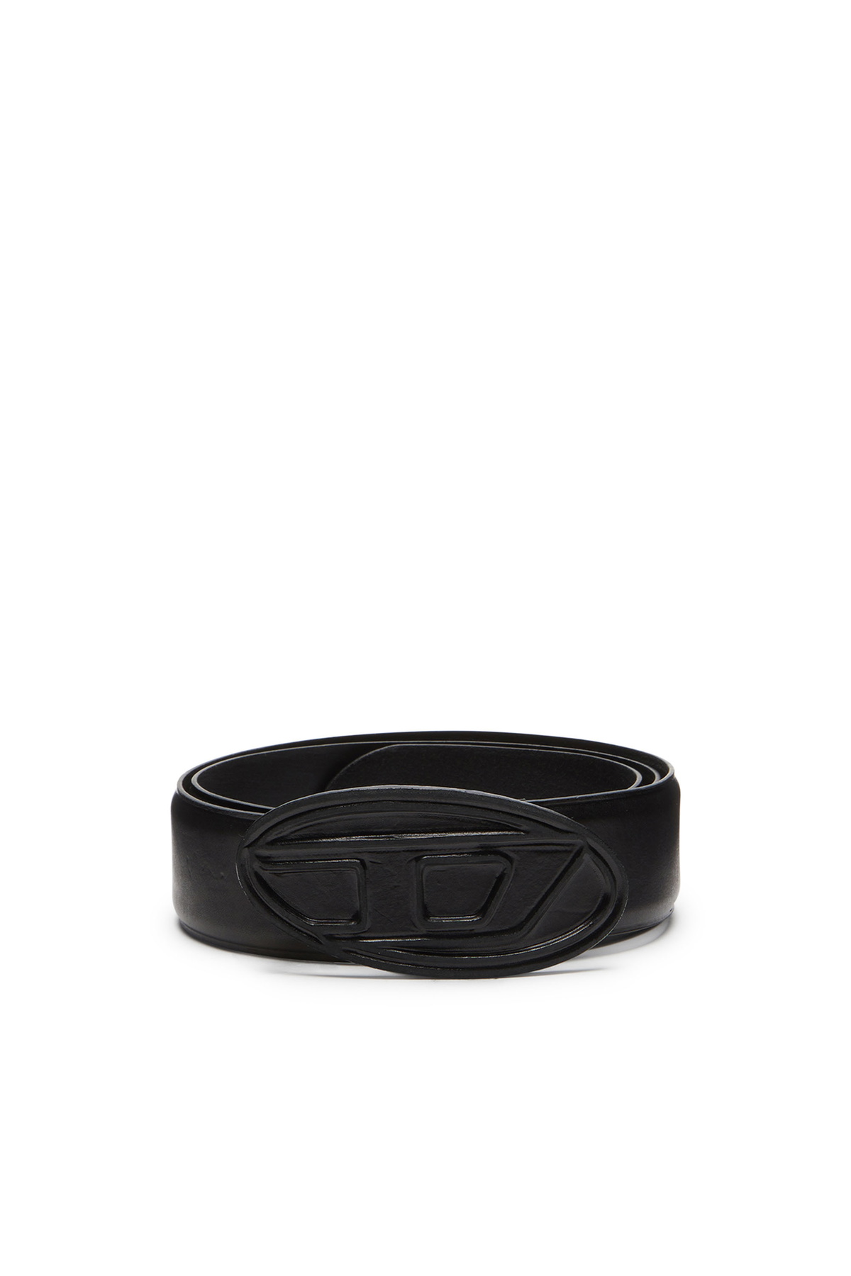 Diesel Leather belt with leather-covered buckle - Belts Mens in Black ...