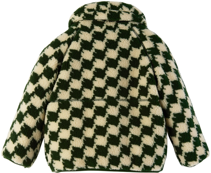Burberry Baby Green & Off-White Duckstooth Jacket Burberry