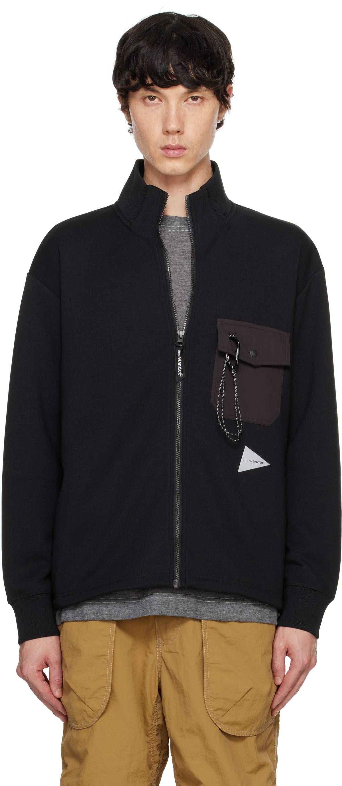 and wander Black Airly Warm Full Zip Jacket and Wander