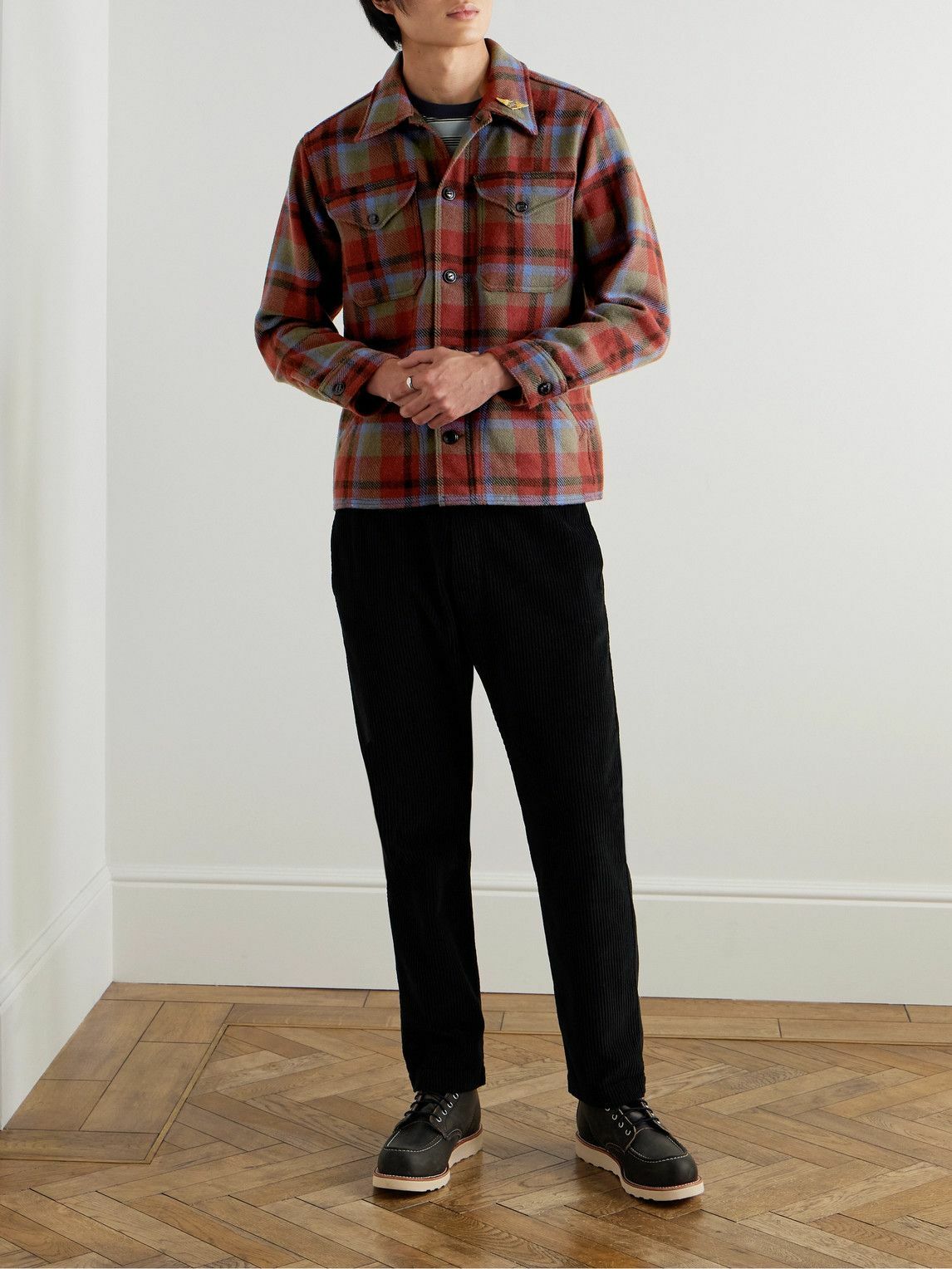 RRL - Ace Cruiser Checked Wool-Flannel Overshirt - Red RRL