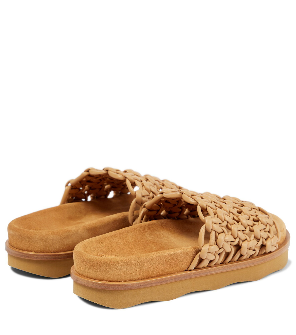 Chloe - Wavy woven leather slides Chloe