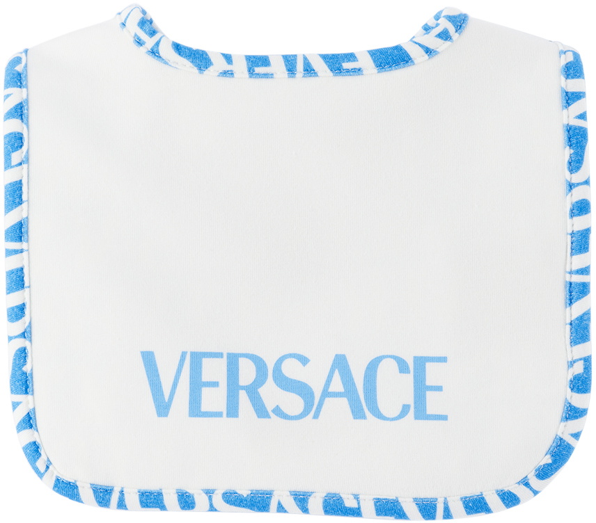 Versace Baby White & Blue Allover Three-Piece Set Versace