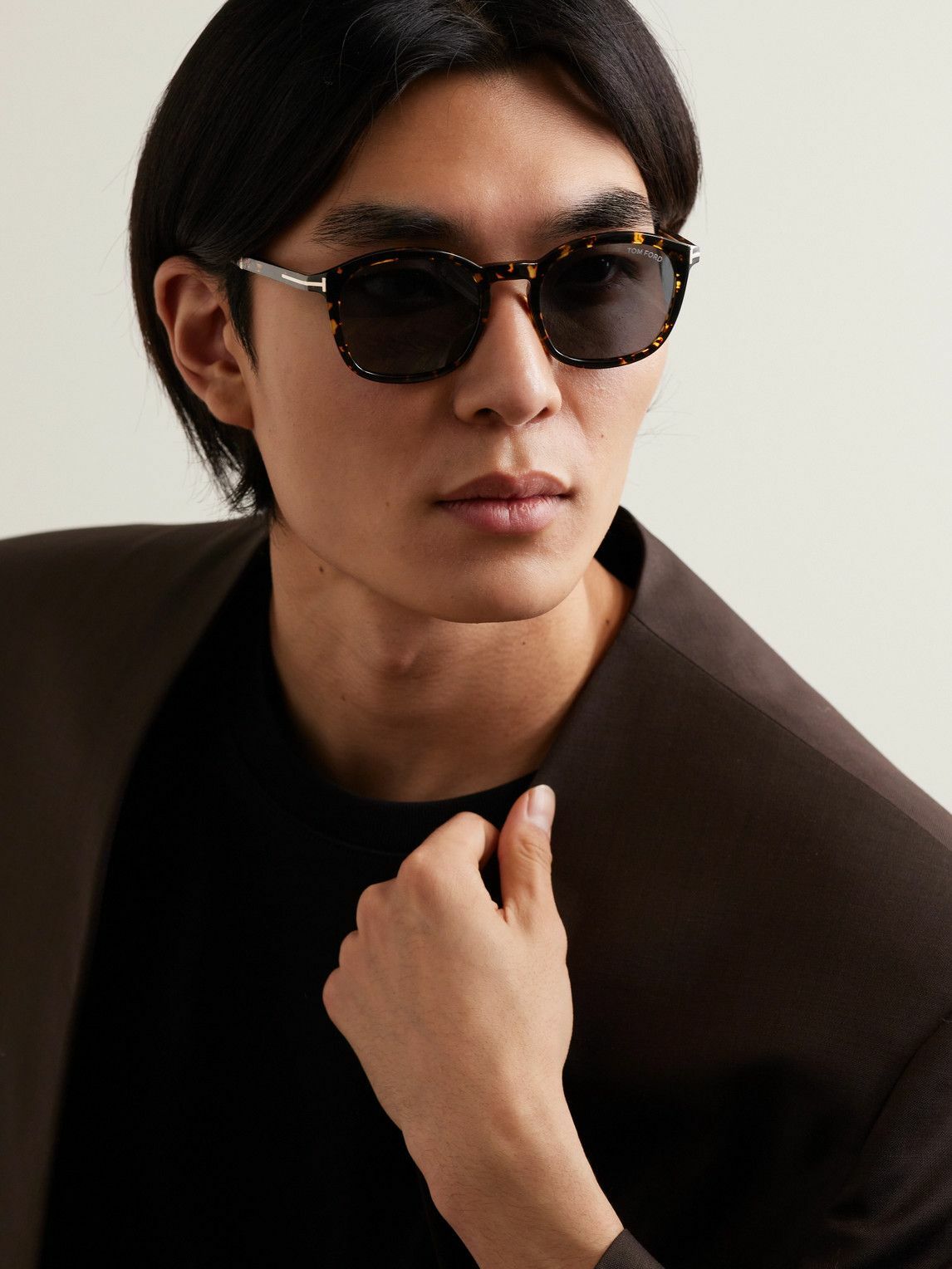 Tom Ford Round Frame Tortoiseshell Acetate Sunglasses Tom Ford