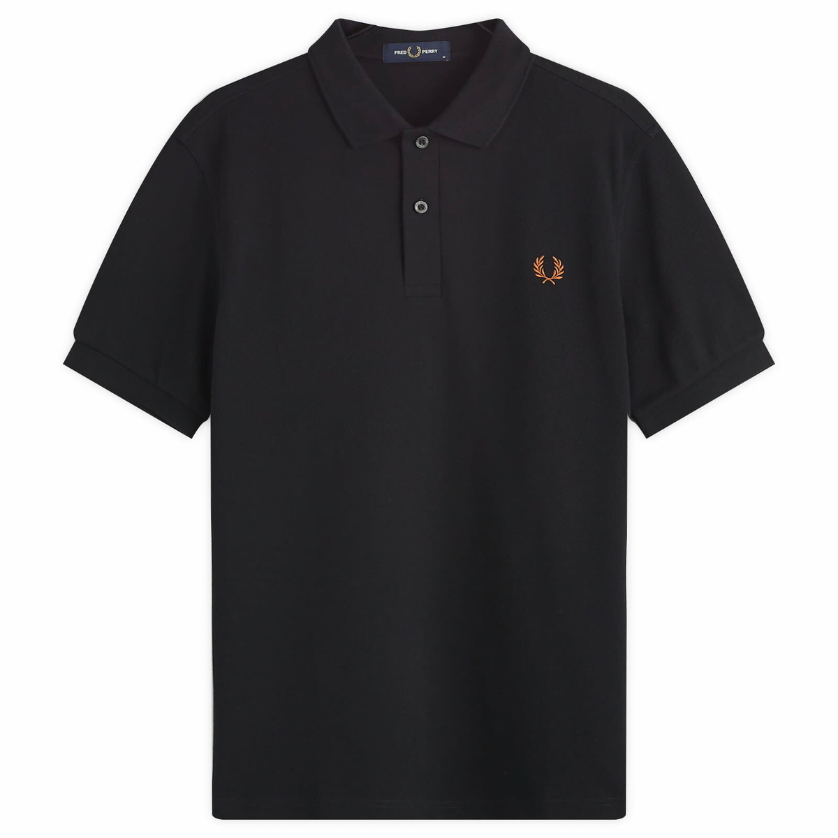 Fred Perry Men's Plain Polo in Black/Marmalade Fred Perry Fred Perry Men's Plain Polo in Black/Marmalade Fred Perry