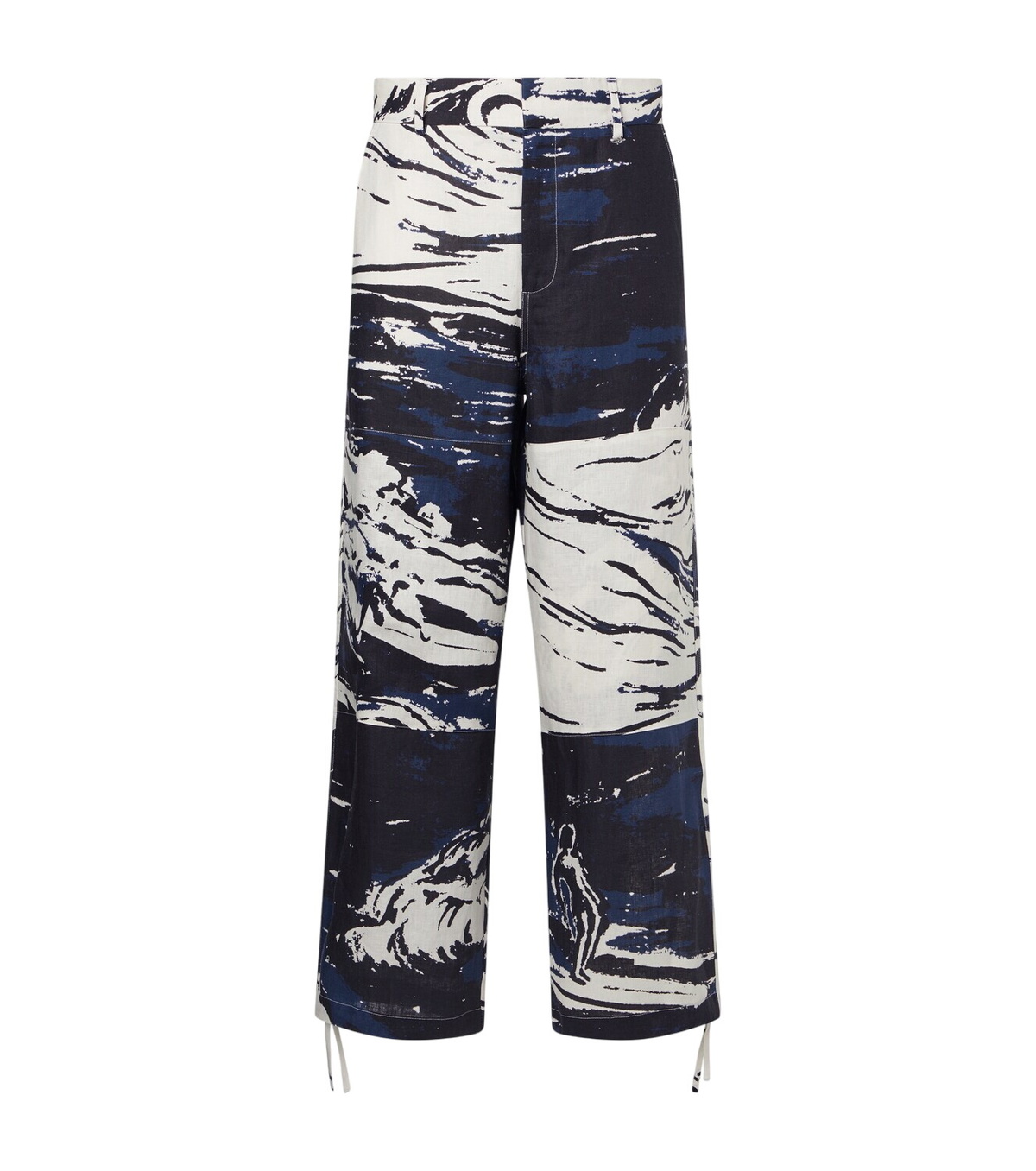 Commas Printed linen straight pants Commas