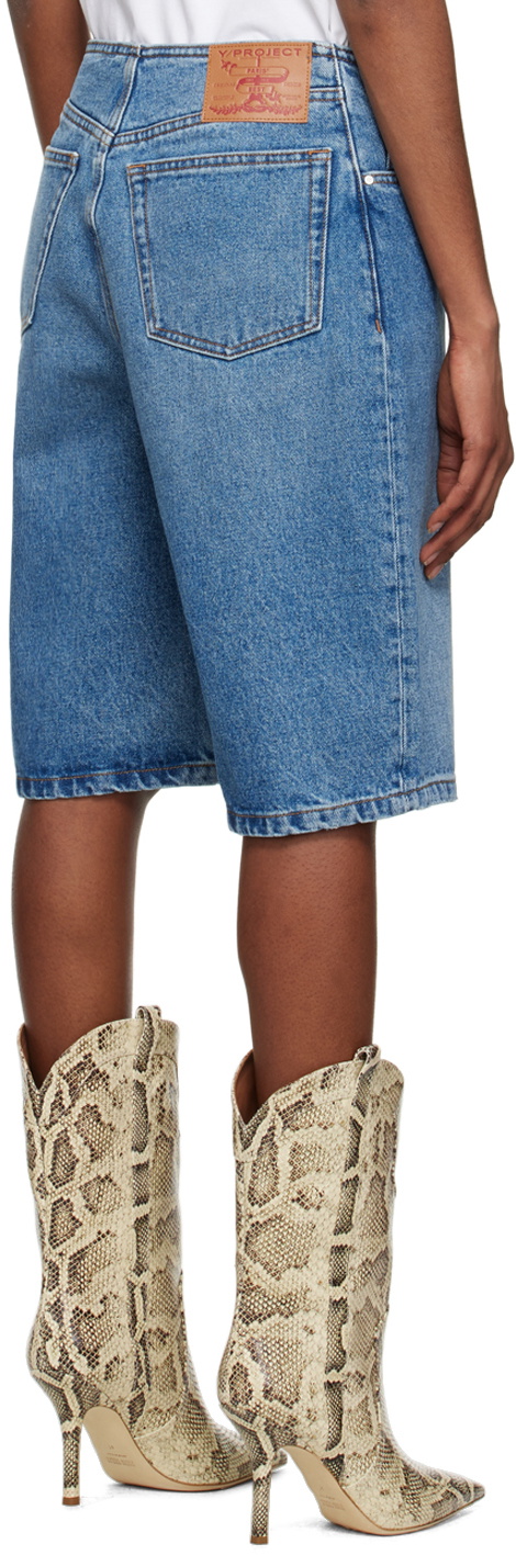 Y/Project Blue Arc Denim Shorts Y/Project