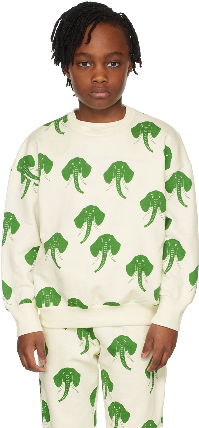 Mini Rodini Kids Off-White Elephant Sweatshirt Mini Rodini