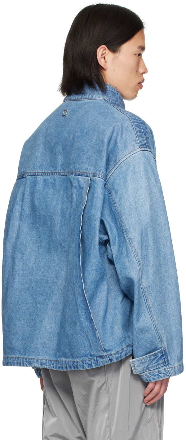 Wooyoungmi Blue High-Neck Denim Jacket Wooyoungmi