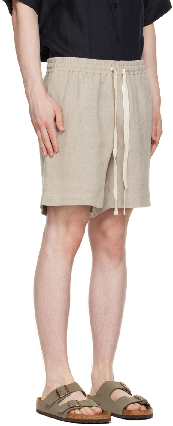 COMMAS Beige Linen Shorts Commas