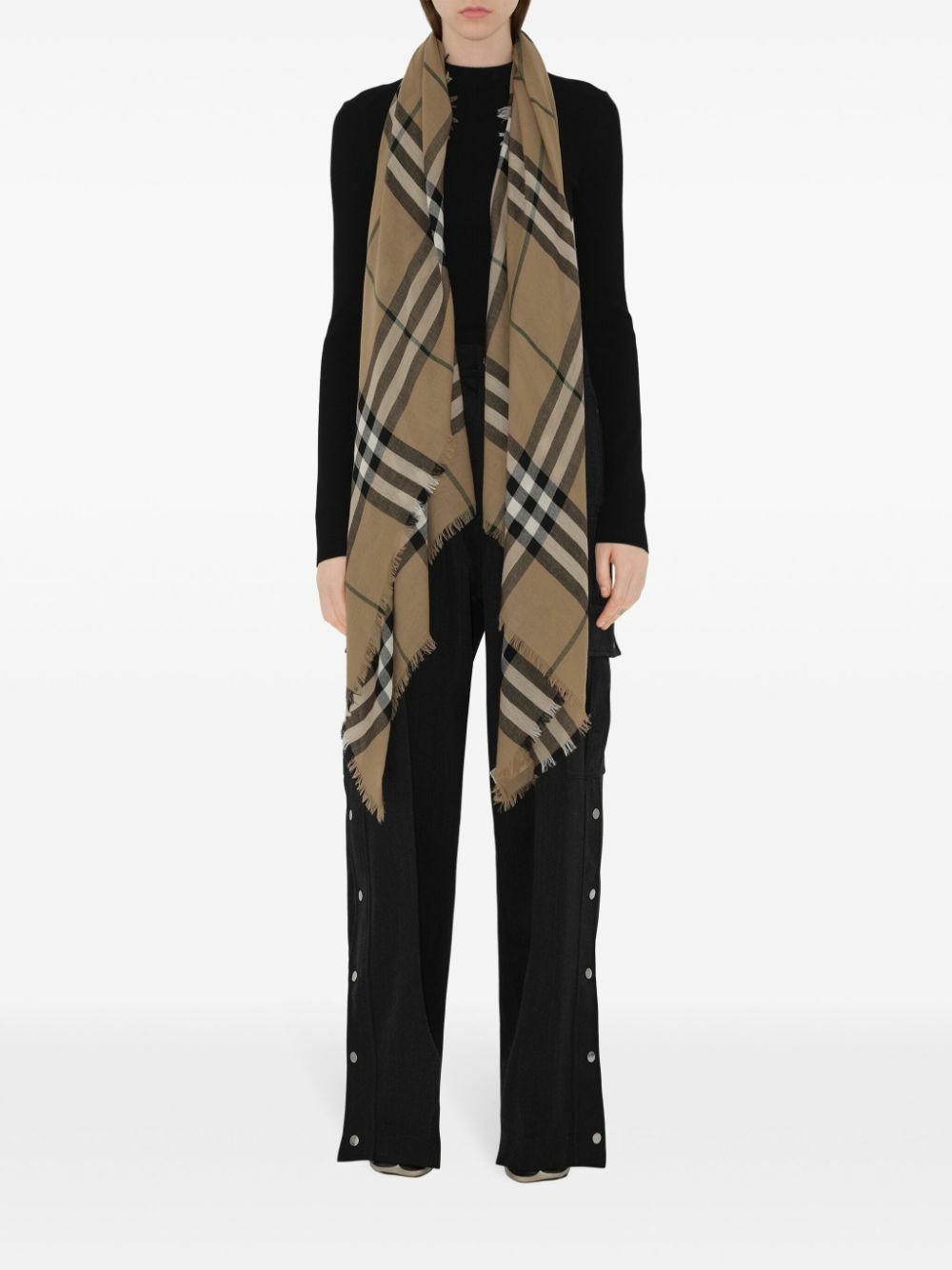 BURBERRY - Giant Check Wool Scarf Burberry