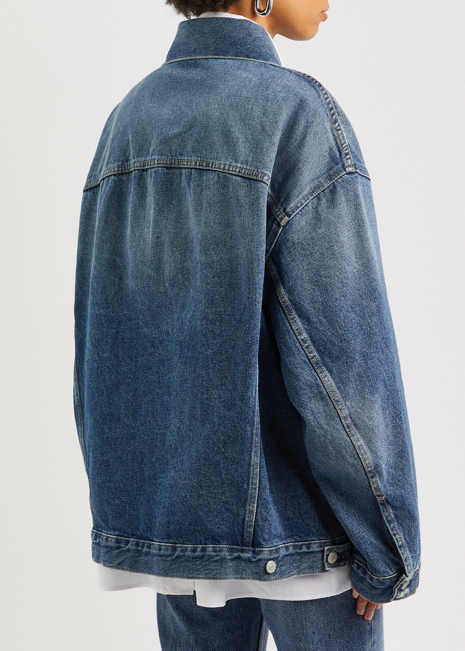 Acne Studios Oversized Distressed Denim Jacket Blue Acne Studios