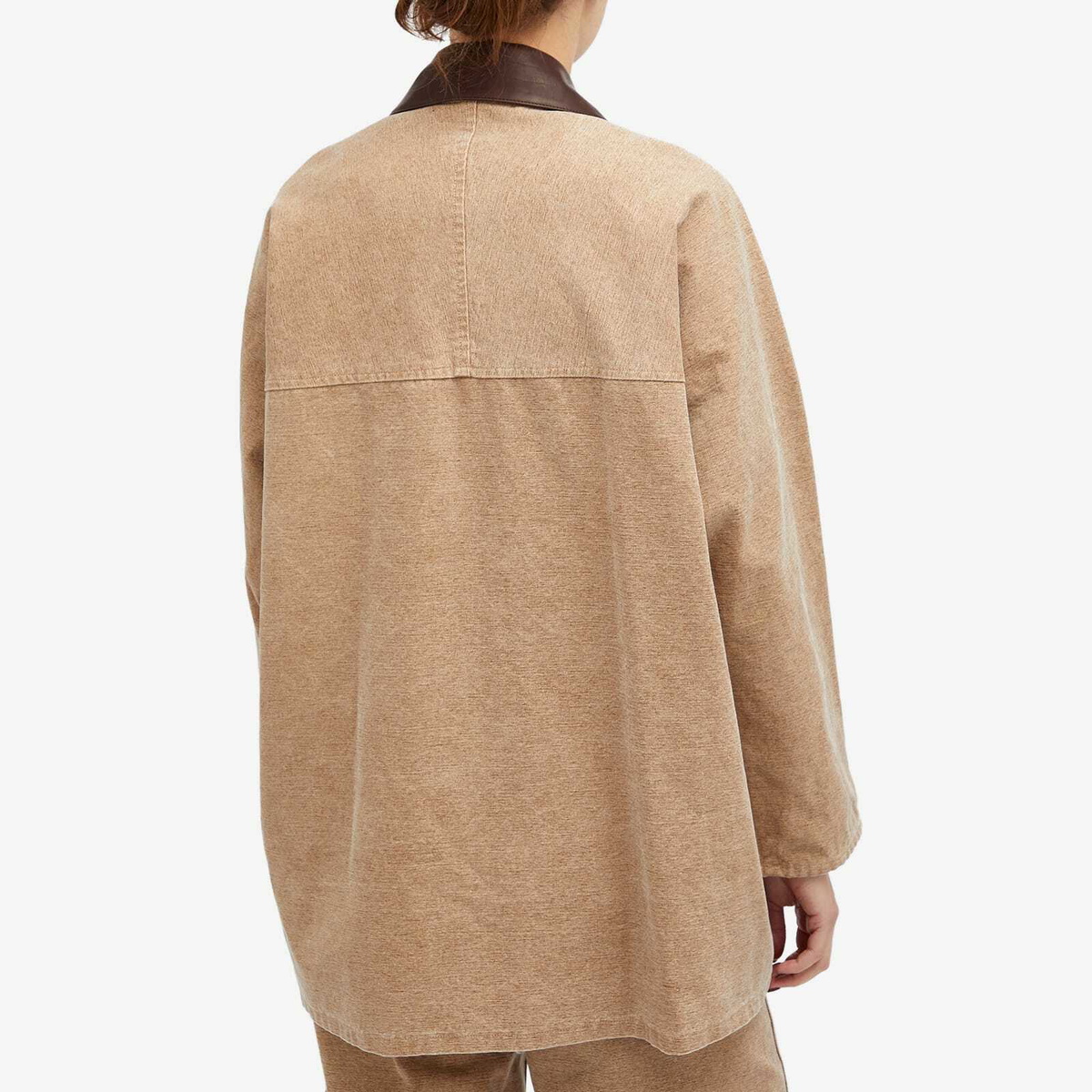 Auralee Women's Washed Organic Canvas Rain Coat in Light Auralee Women's Washed Organic Canvas Rain Coat in Light
