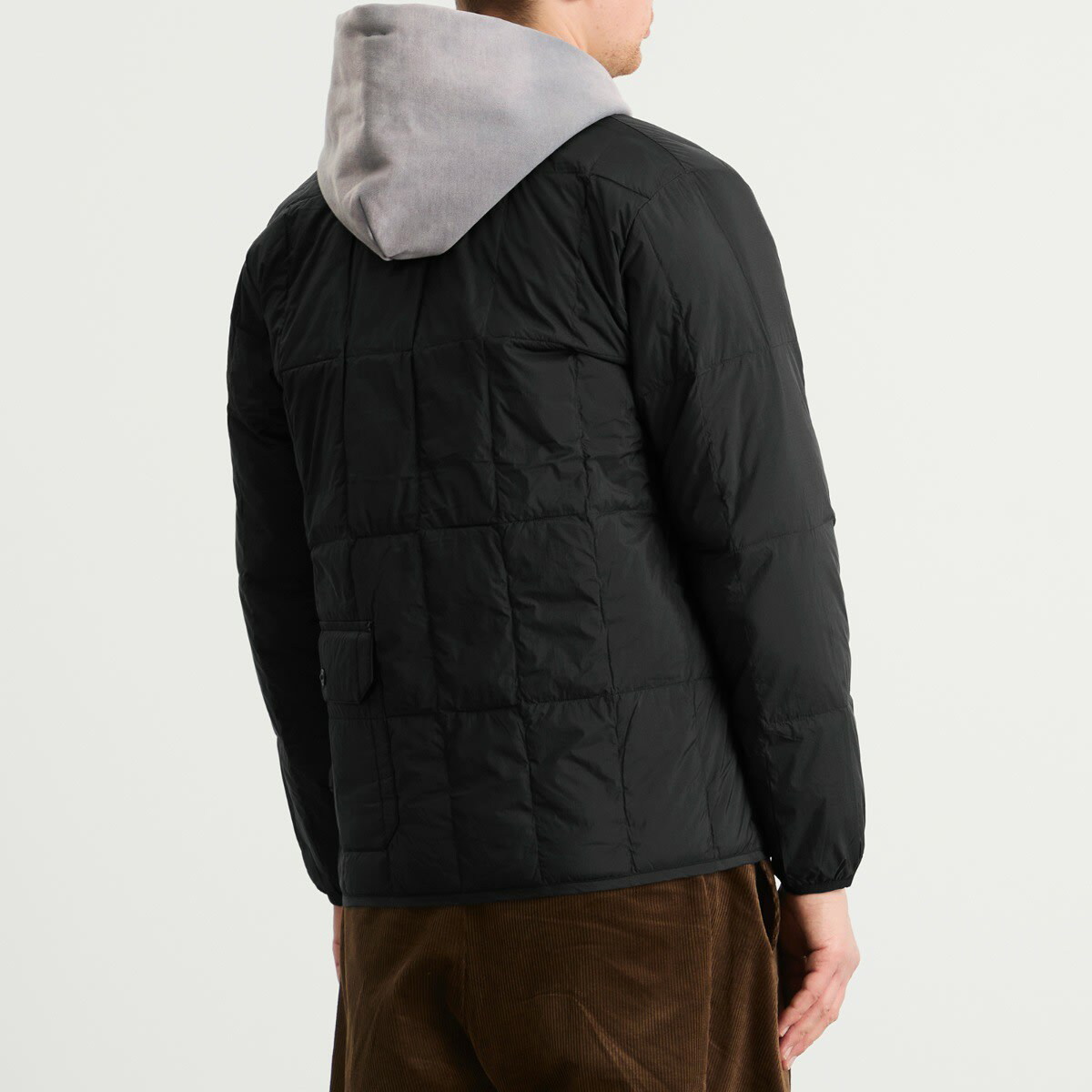 Taion Men's Work Crew Neck Down Jacket in Black Taion Extra