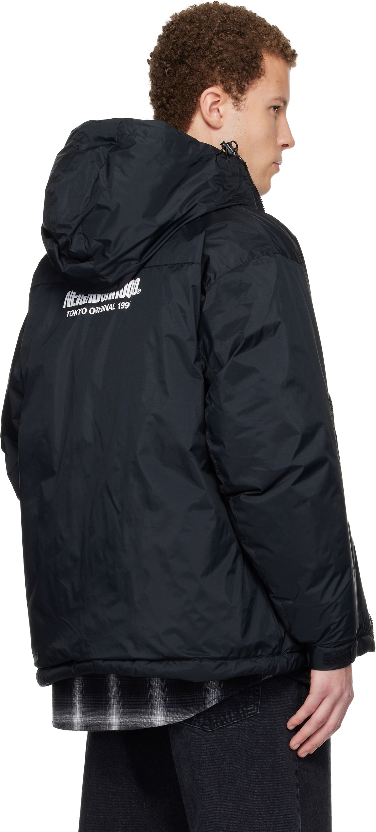 Neighborhood Black Nanga Edition Offset Zip Down Jacket Neighborhood