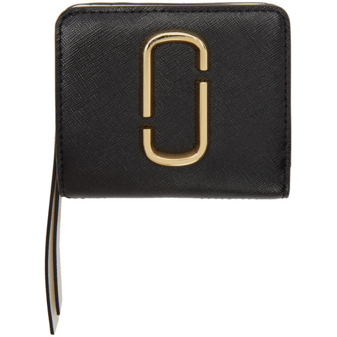 Marc Jacobs Black and Grey Mini Compact Wallet Marc Jacobs