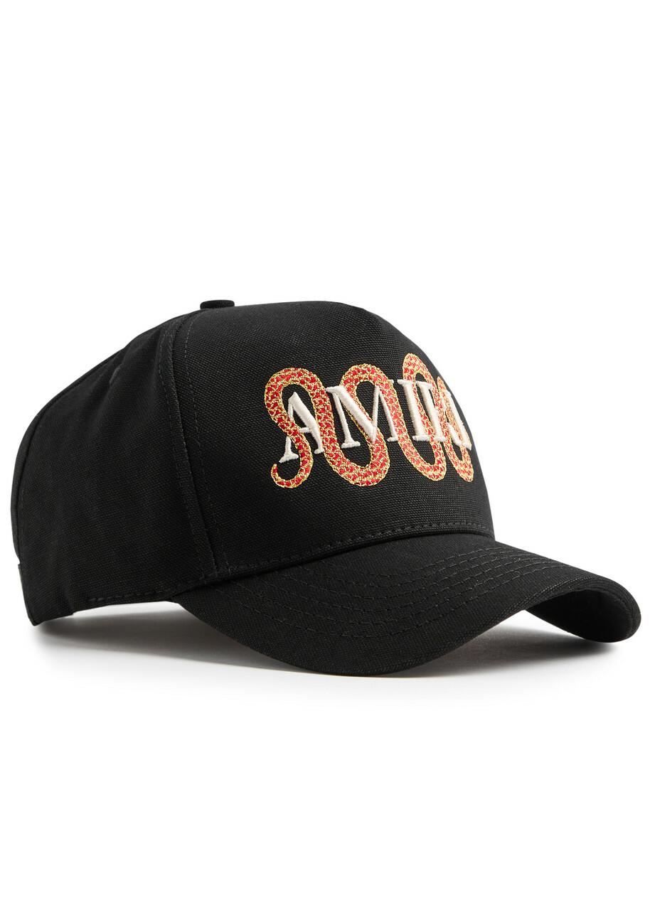 Amiri Snake and Logo-embroidered Canvas cap - Black - One Size Amiri
