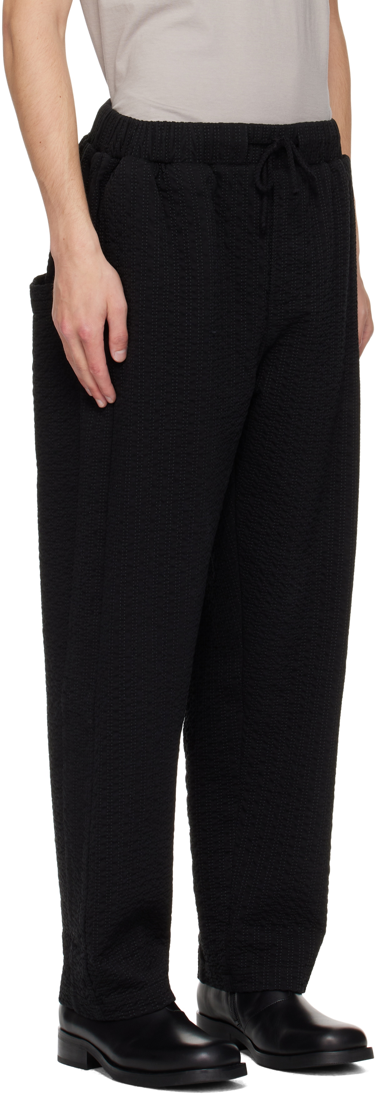 Craig Green Black Embroidered Linestitch Trousers Craig Green