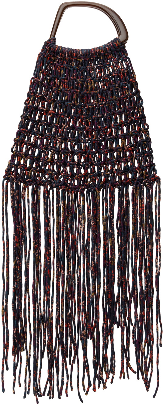 Dries Van Noten Black & Red Fringe Bag Dries Van Noten