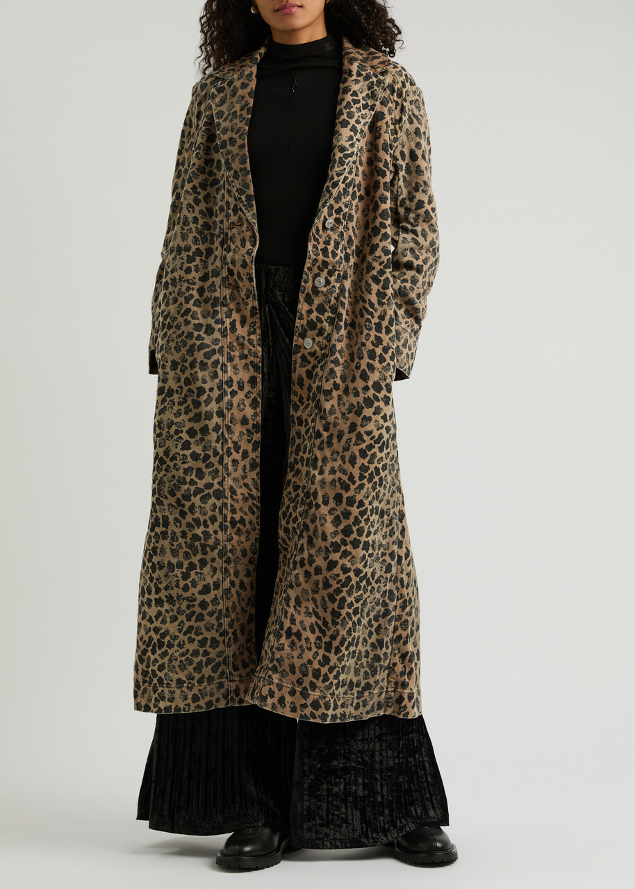 Free People Monique Leopard-print Denim Jacket Free People