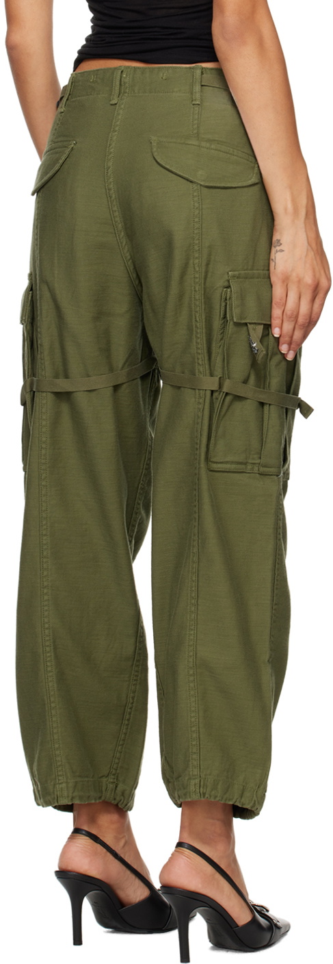 R13 Khaki Cropped Cargo Trousers R13