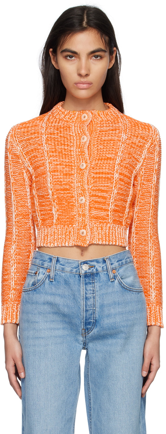 Re/Done Orange Baby Cardigan Re/Done