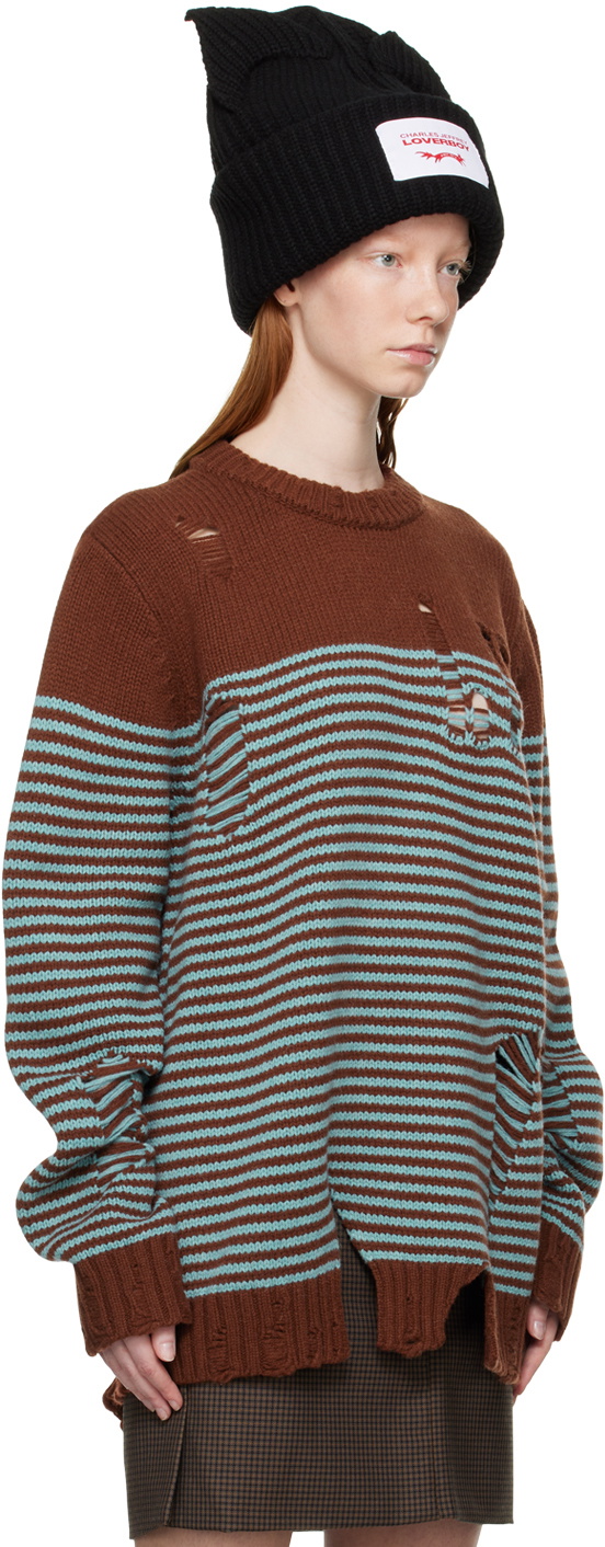 Charles Jeffrey LOVERBOY Brown Mega Shred Sweater Charles Jeffrey Loverboy