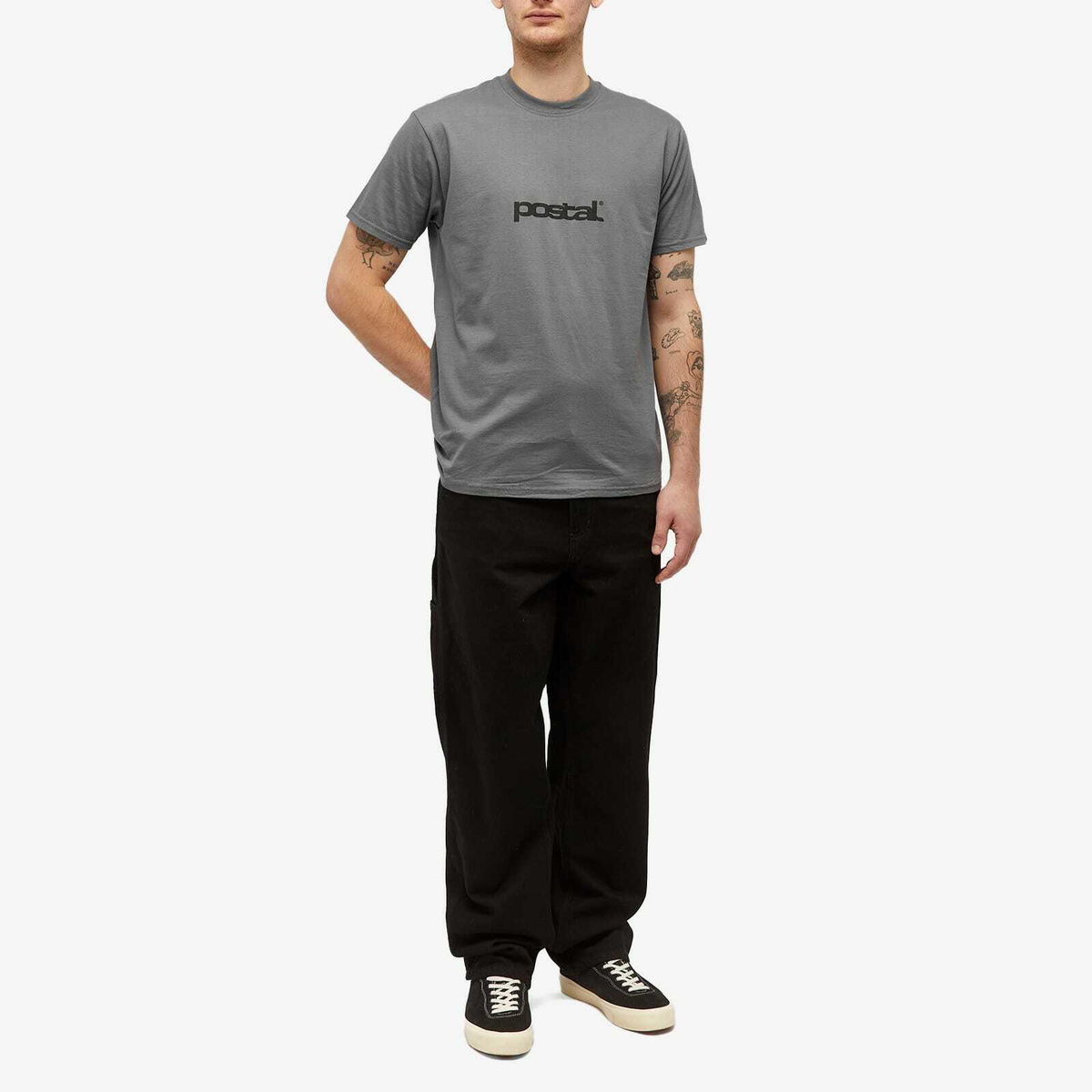 POSTAL Men's Classic Logo T-Shirt in Concrete POSTAL