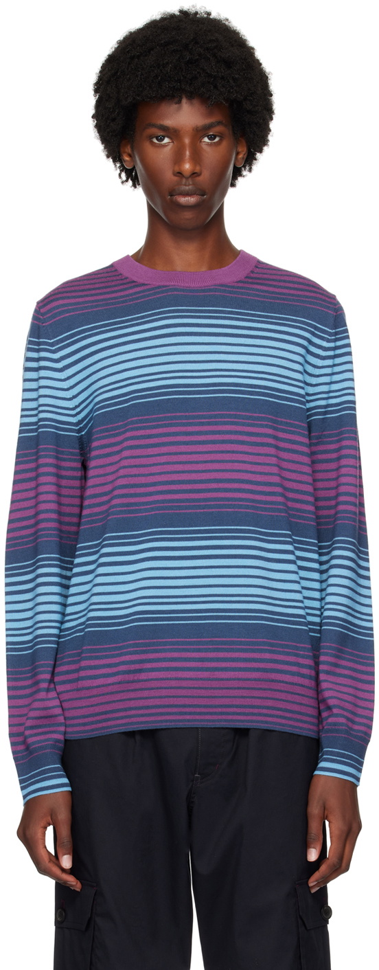 PS by Paul Smith Purple & Blue Striped Sweater PS by Paul Smith