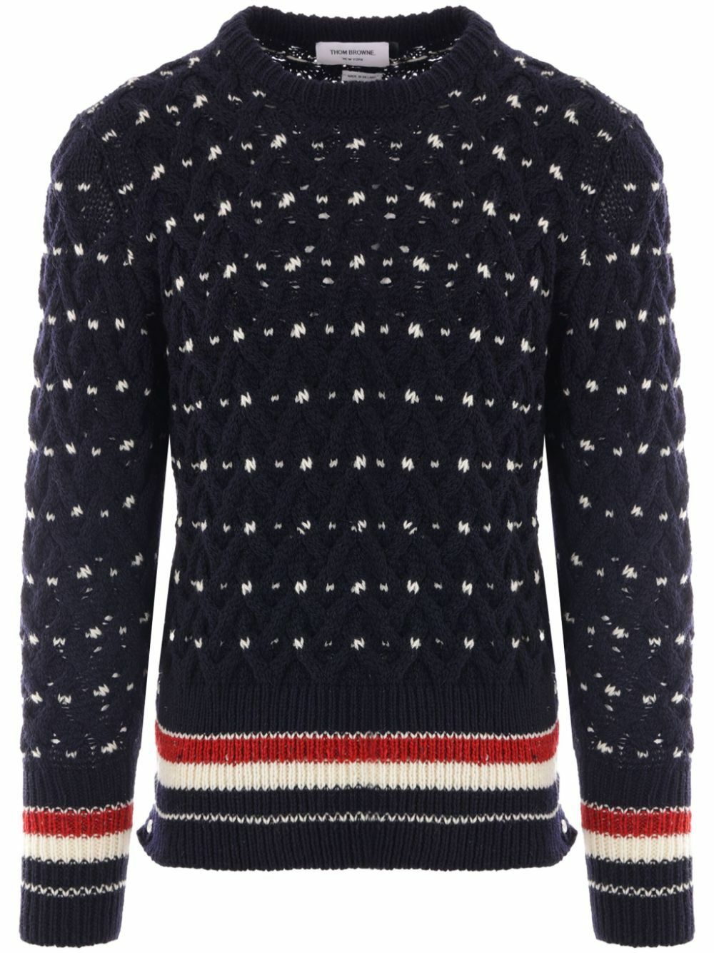 Thom Browne Blue Cable-Knit Sweater Thom Browne