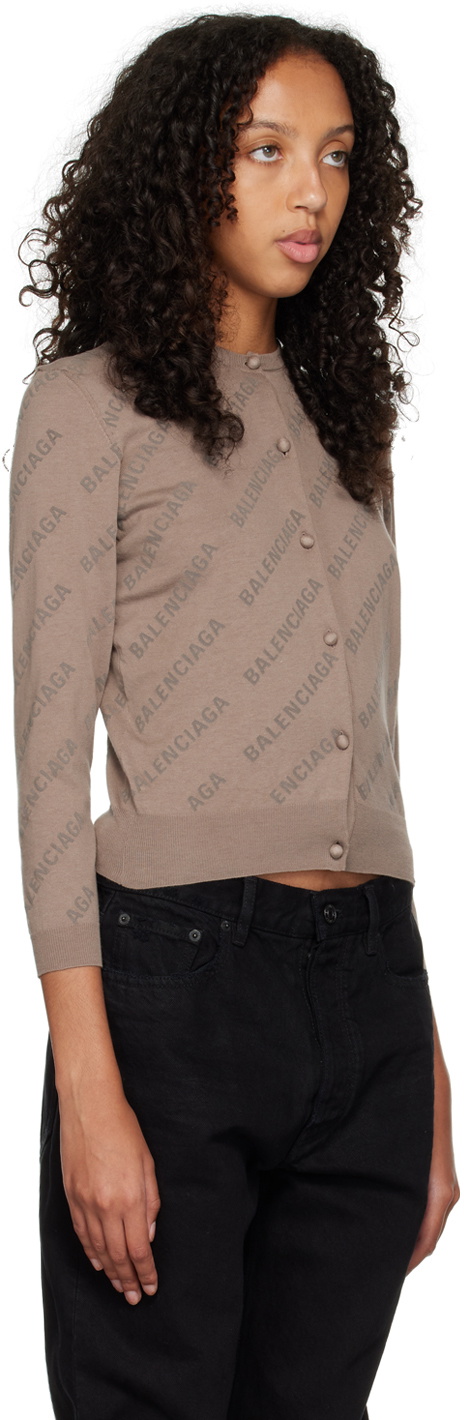 Balenciaga Beige Cropped Cardigan Balenciaga