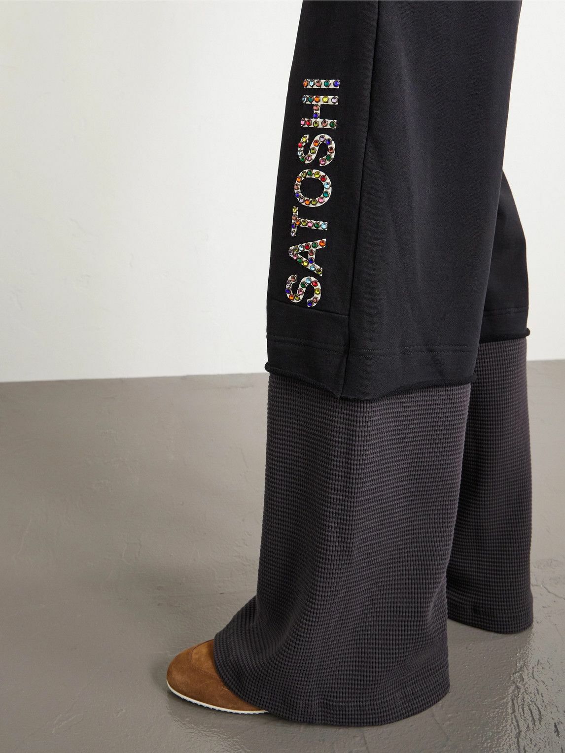 Satoshi Nakamoto - Wide-Leg Logo-Embellished Cotton-Jersey and Waffle ...