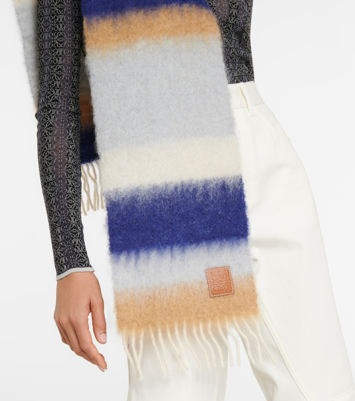 Loewe - Striped mohair and wool scarf Loewe