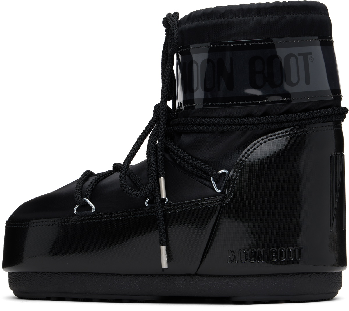 Moon Boot Black Icon Low Glance Satin Boots Moon Boot