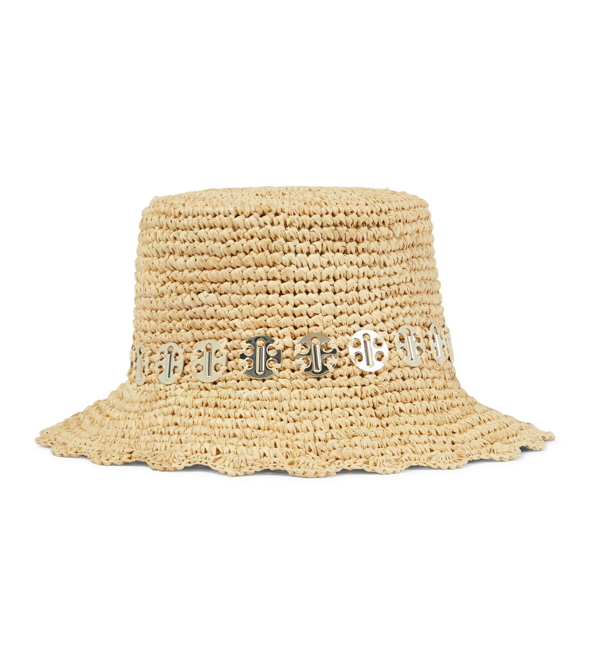 Paco Rabanne - Embellished raffia bucket hat Paco Rabanne