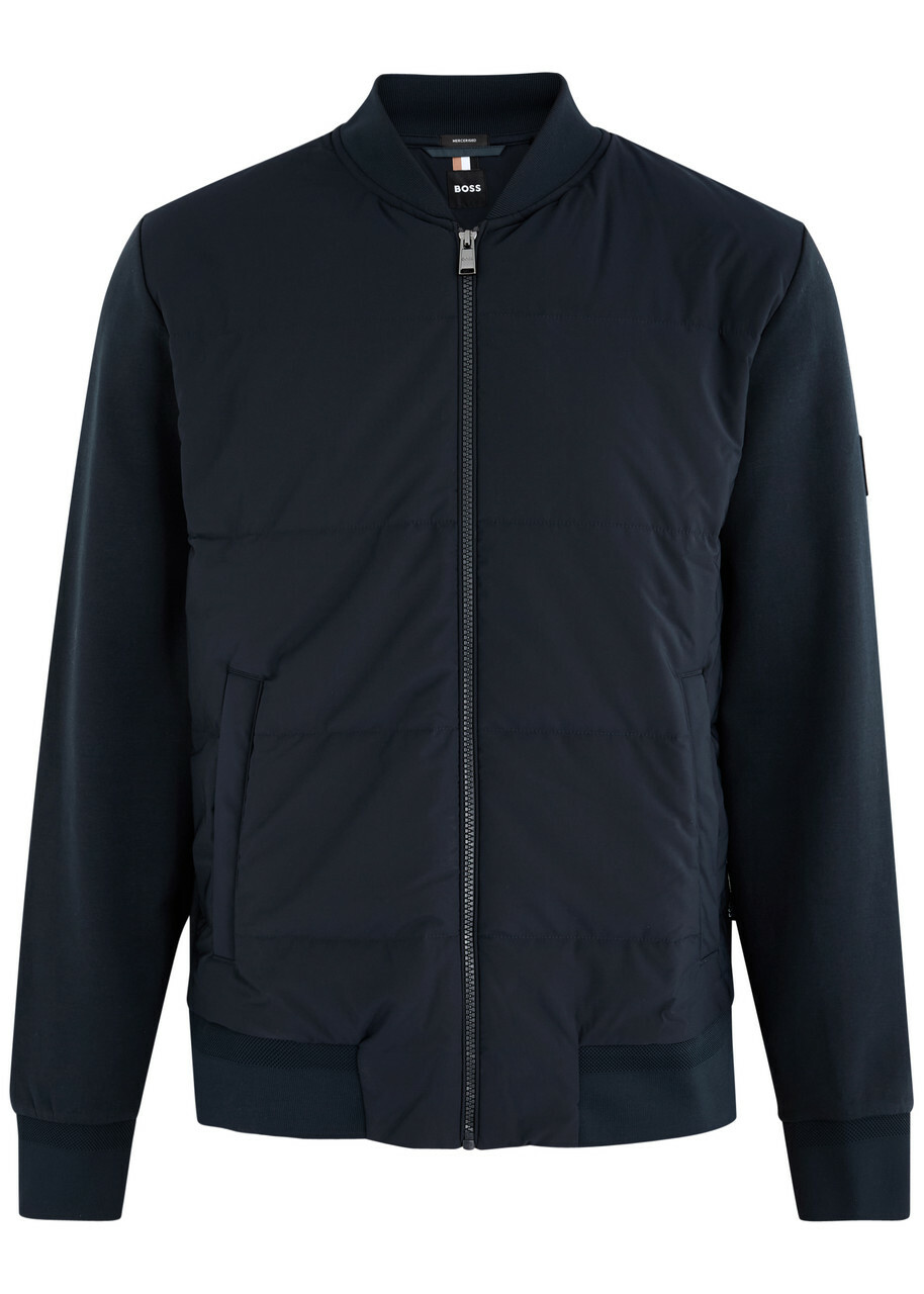 Boss Quilted Shell and Jersey Jacket Navy BOSS