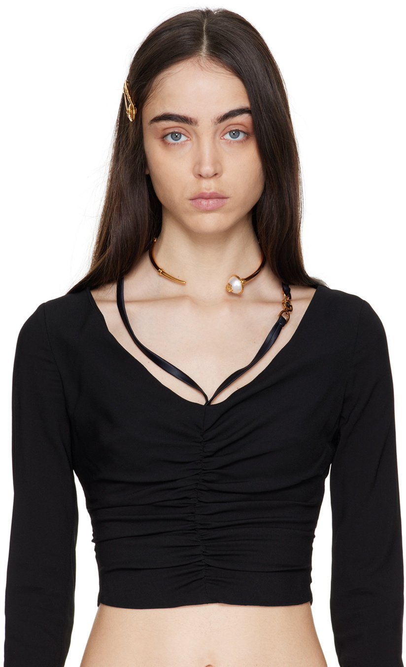 Versace Gold 'La Medusa' Pearl Choker Versace