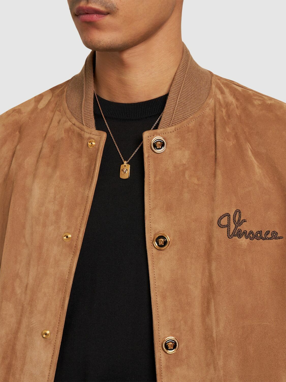 VERSACE - Metal Necklace W/ Logo Charm Versace
