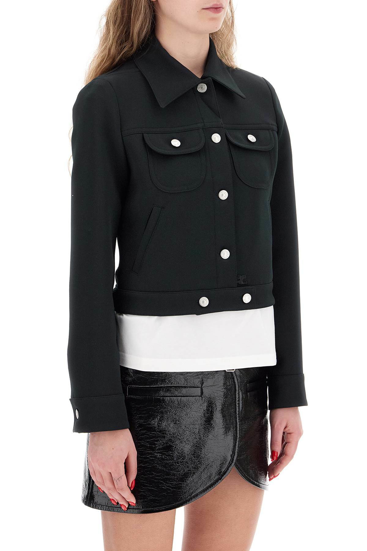 COURREGES twill trucker jacket Black Courreges