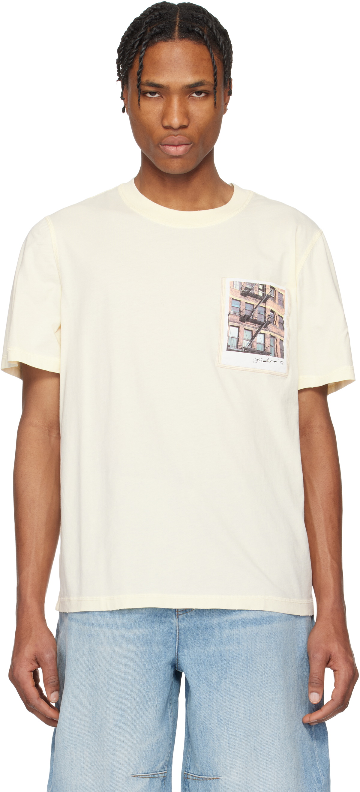Helmut Lang Off-White Building Postcard T-shirt Helmut Lang