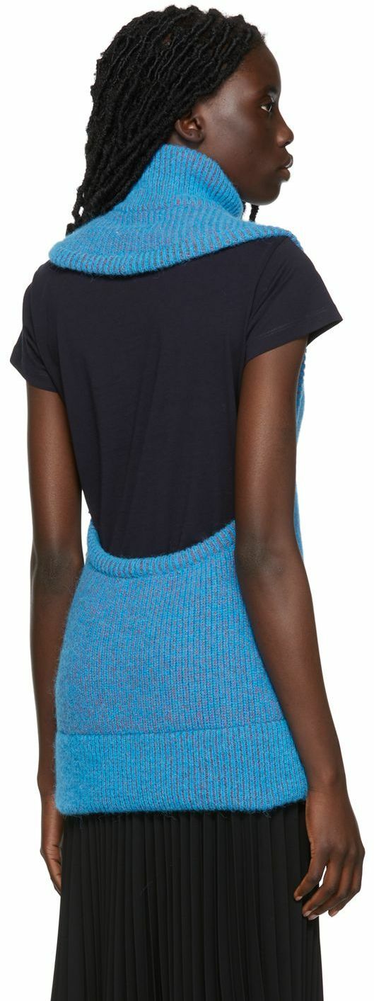 MM6 Maison Margiela Blue Backless Turtleneck MM6 Maison Margiela