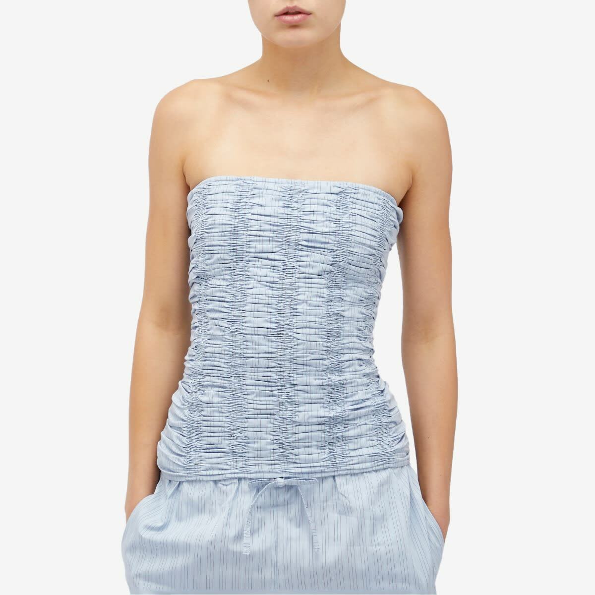 Faithfull The Brand Women's Jilliane Top in Blue Pinstripe Faithfull ...