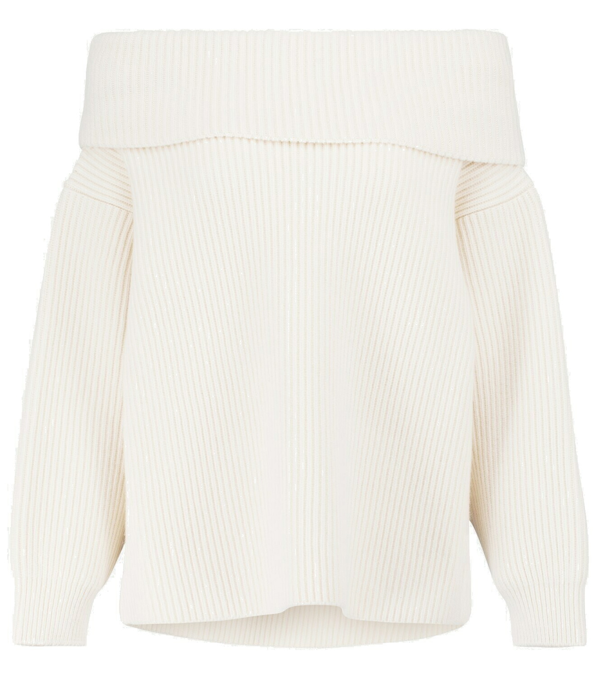 Alaïa Off-shoulder wool and cashmere sweater ALAÏA